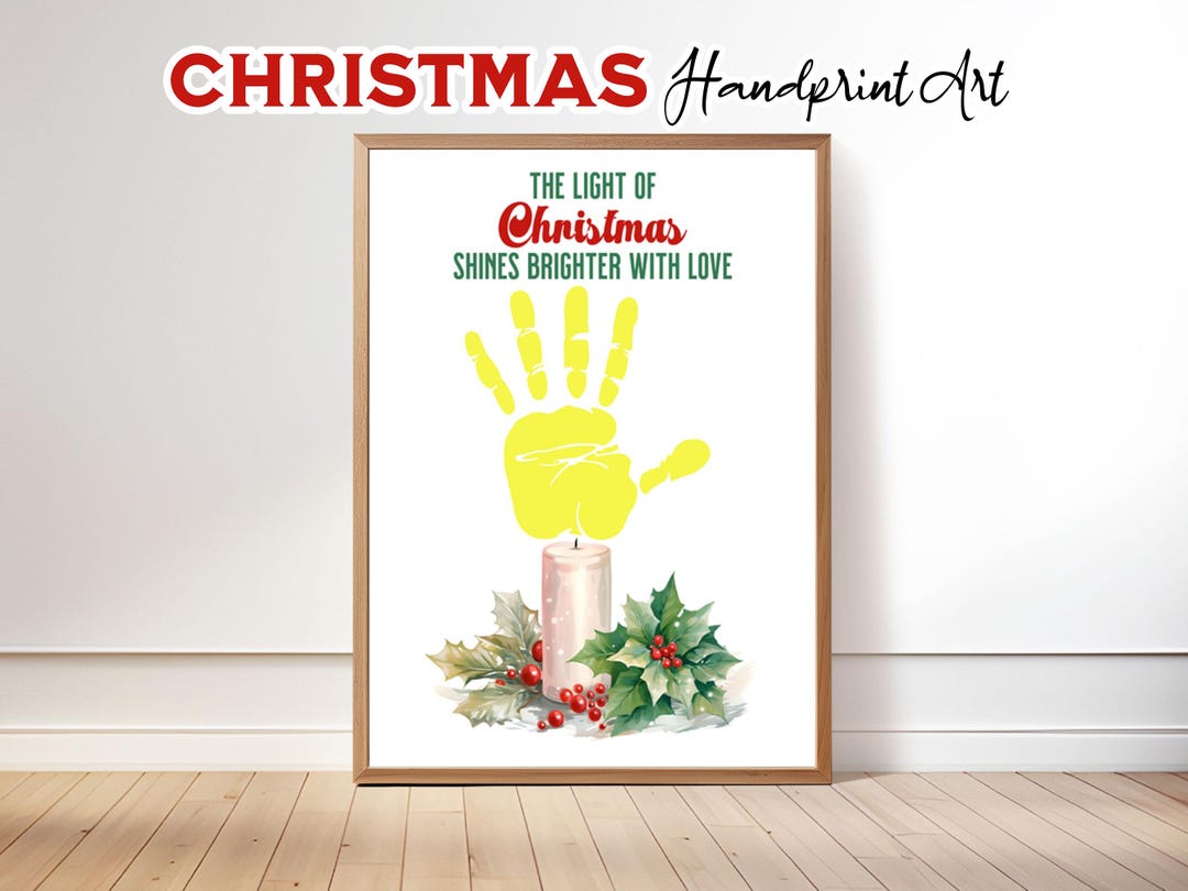 Christmas Candle Handprint Craft, Christmas Handprint, Christmas Candle ...