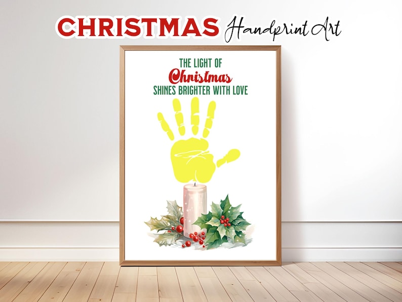 Christmas Candle Handprint Craft, Christmas Handprint, Christmas Candle ...