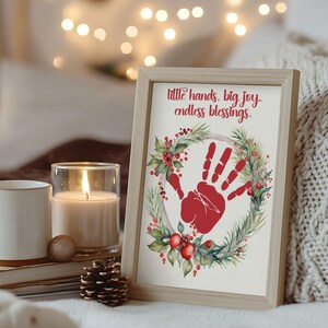 Printable Christmas Handprint Art, Preschool Art DIY Craft, Christmas ...