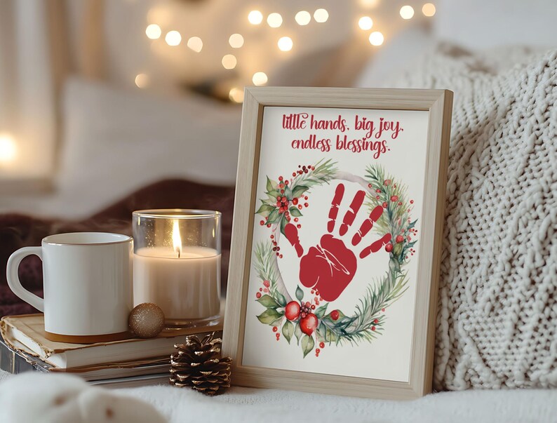 Printable Christmas Handprint Art, Preschool Art DIY Craft, Christmas ...