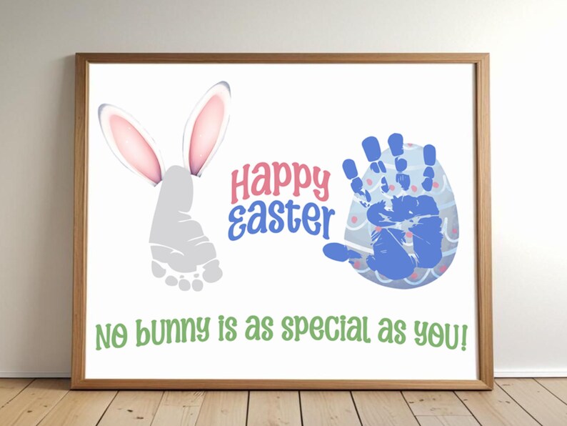 Bunny Footprint Handprint, Hand Foot Art Craft, Happy Easter, Kids Baby ...