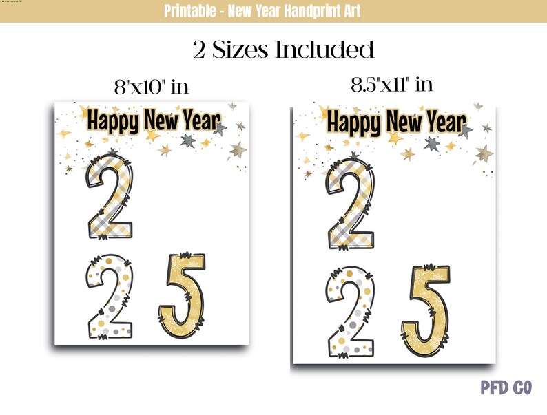 2025 New Years Handprint Art, New Years Day Activity, New Year ...