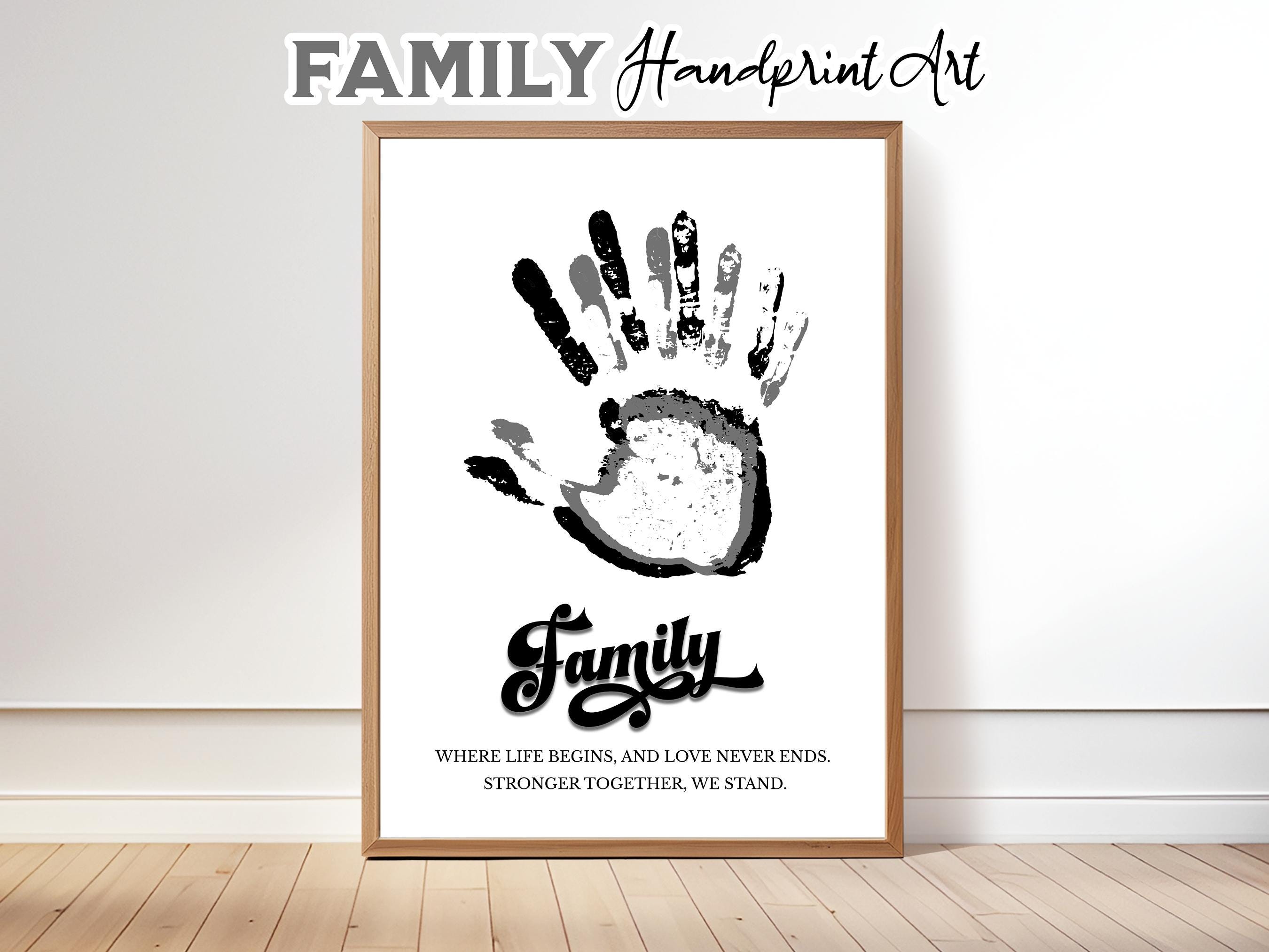 Family Handprint Art, Handprint Art, Handprint Art Gift, Love Never ...