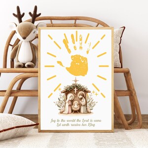 Nativity Handprint Art, Joy to the World, Christmas Handprint Craft ...