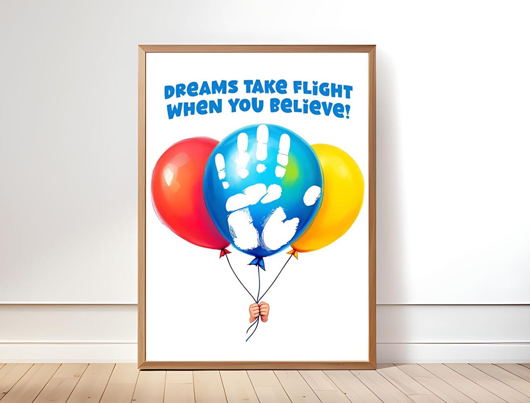 Handprint Art Gift Keepsake, Balloons Bouquet, Craft DIY, Kids Children ...