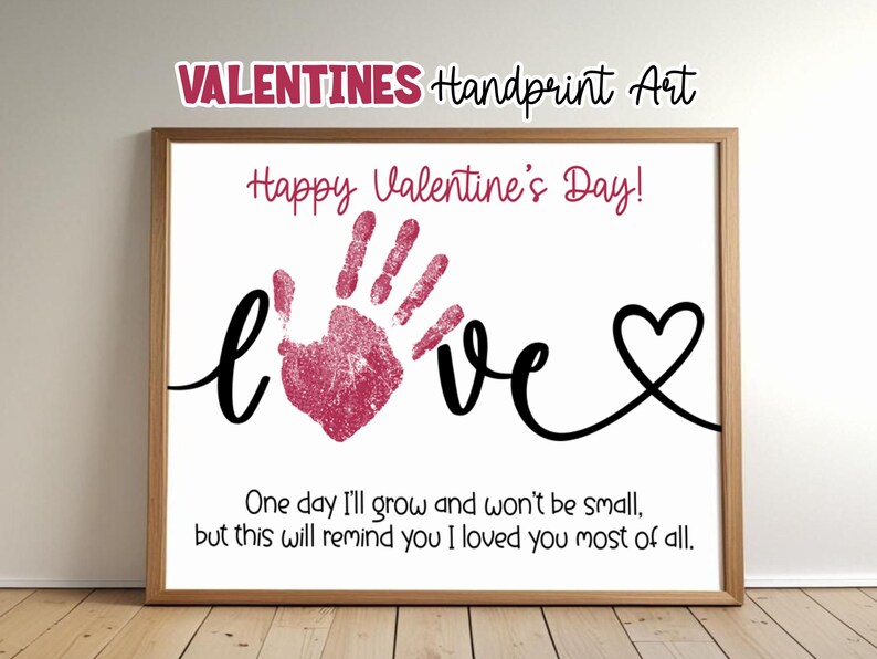 Printable Valentines Day Handprint Craft, Art for Kids, Keepsake Art ...