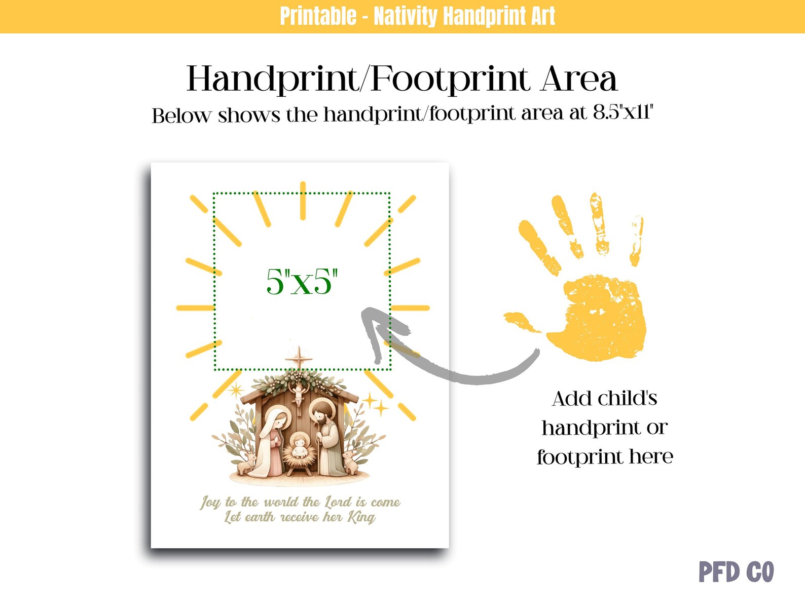 Nativity Handprint Art, Joy to the World, Christmas Handprint Craft ...