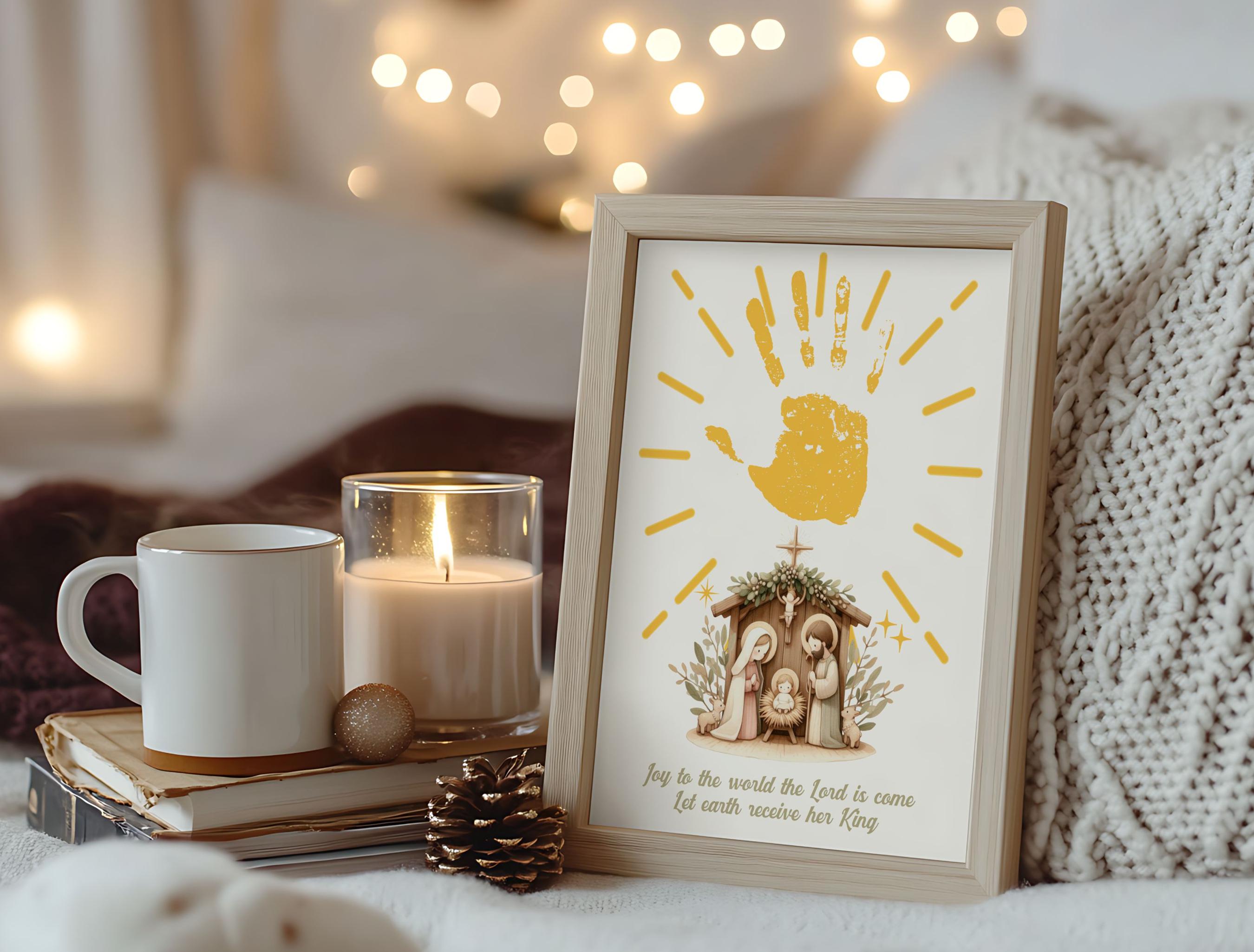 Nativity Handprint Art, Joy to the World, Christmas Handprint Craft ...