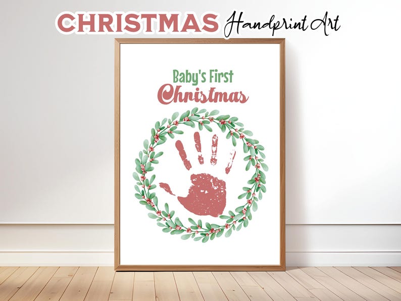 First Christmas Printable, Baby's First Christmas Handprint Craft ...