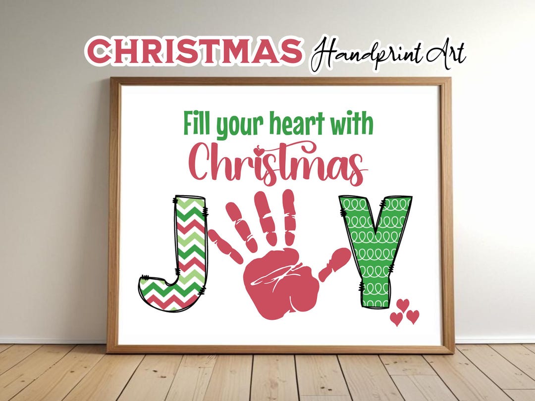 Christmas Joy Handprint Art, Holiday Handprint Art, Handprint Craft ...