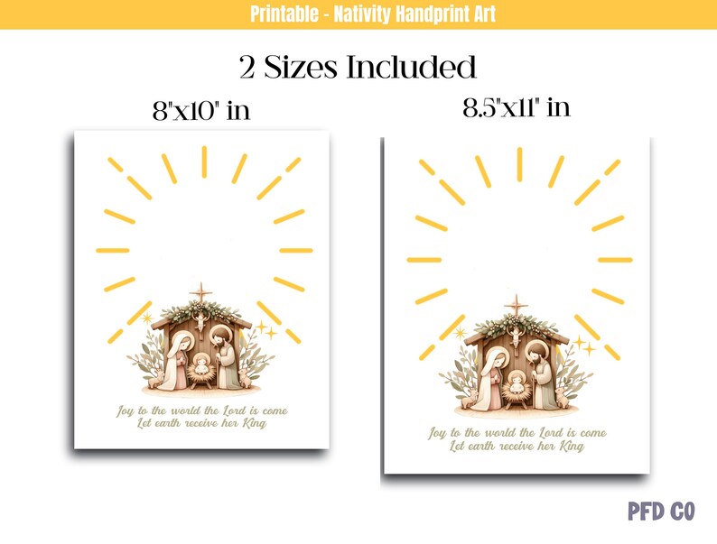 Nativity Handprint Art, Joy to the World, Christmas Handprint Craft ...