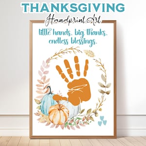 Thanksgiving Handprint Art, Handprint Keepsake Fall Handprint Art ...