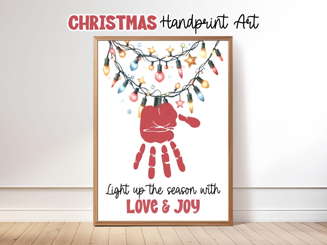 Christmas Lights Handprint Art Craft, Christmas Handprint Craft, DIY ...