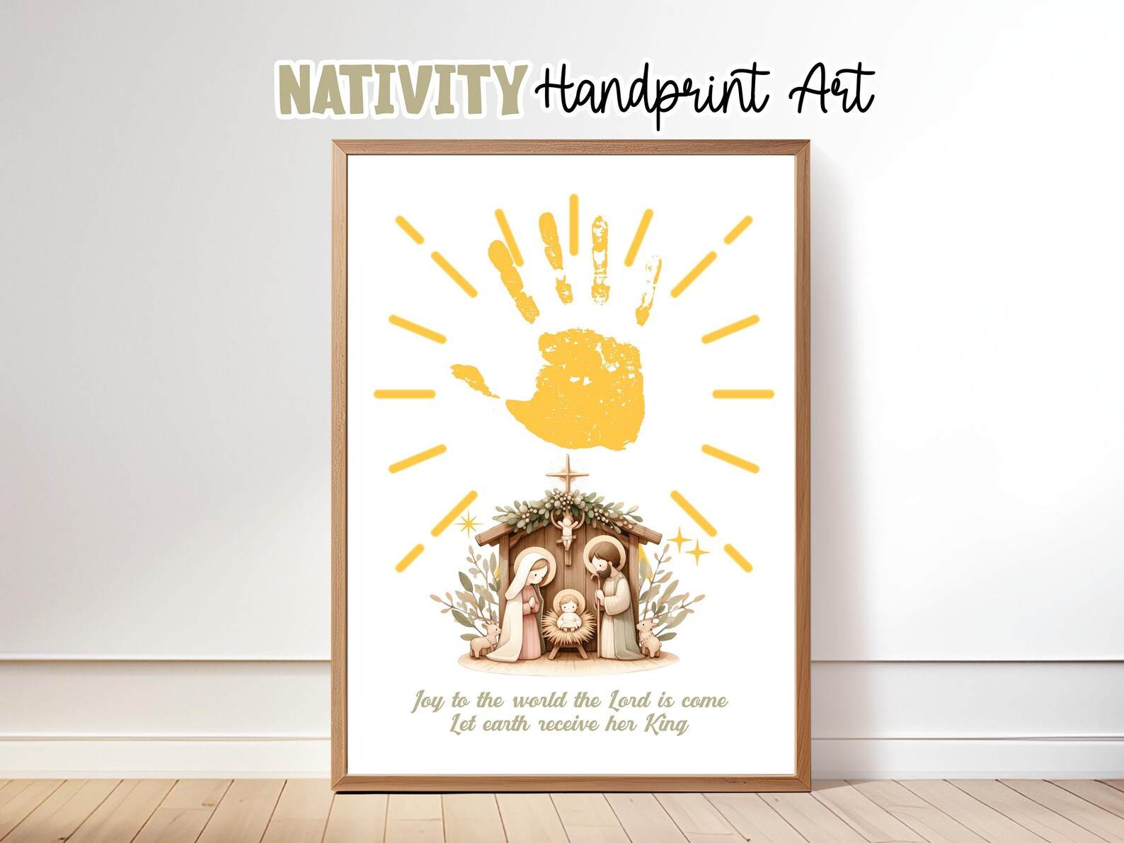 Nativity Handprint Art, Joy to the World, Christmas Handprint Craft ...