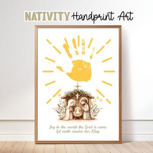 Nativity Handprint Art, Joy to the World, Christmas Handprint Craft ...