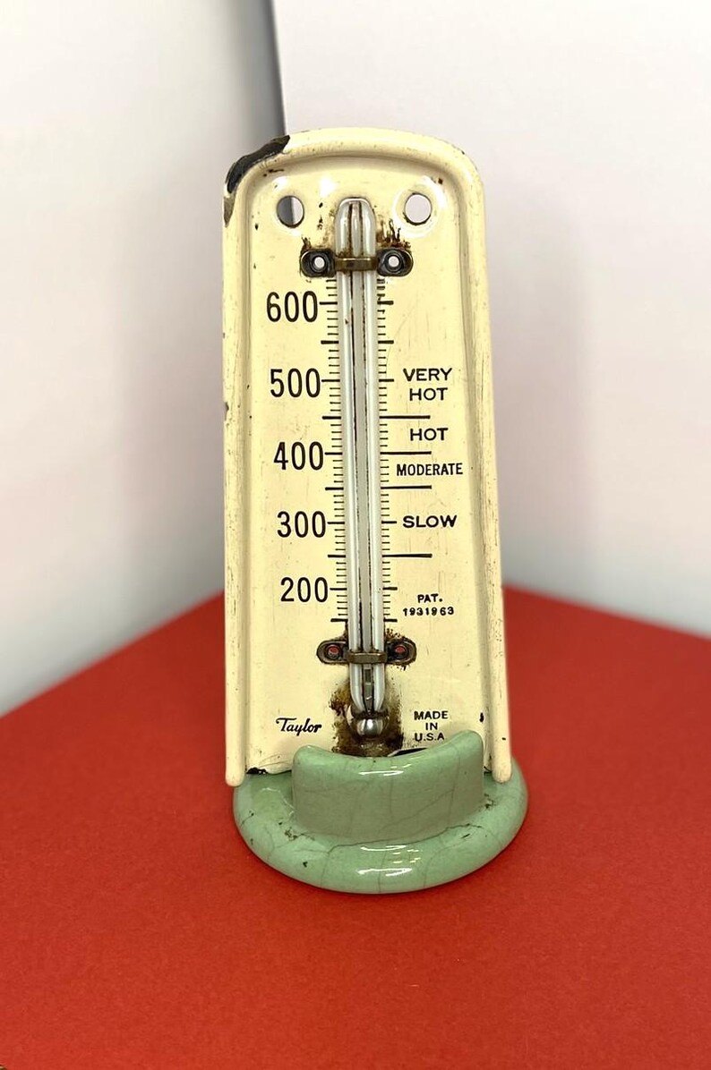 Taylor USA Porcelain Thermometer up to 700 Degrees Cream With Green ...