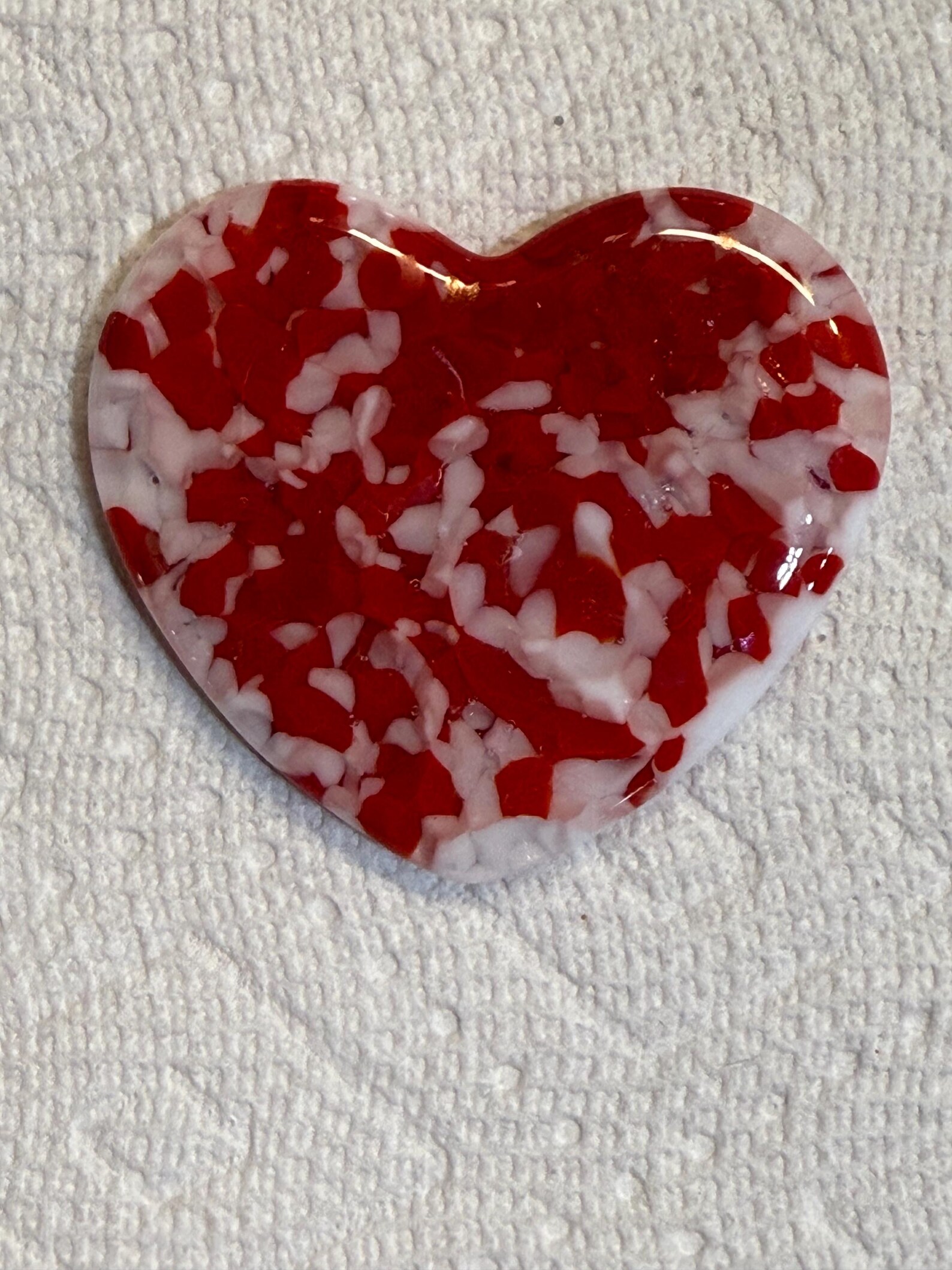 Fused Glass 3 Inch Heart. Can Be Framed for Placement in Window or ...