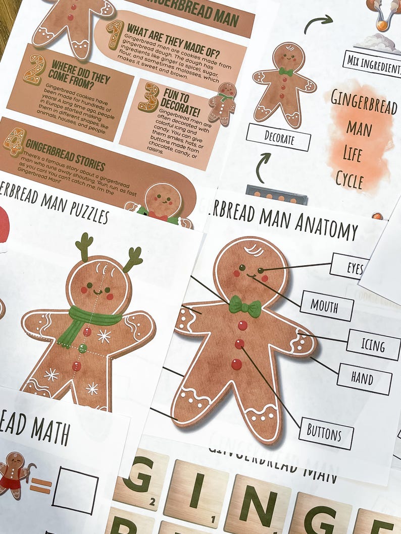 Gingerbread Man Unit - Etsy