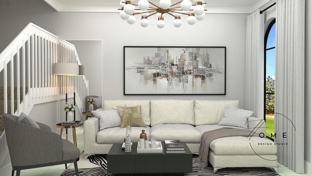 PRE-MADE Modern Living Room Design With Shoppable Links, Instant ...