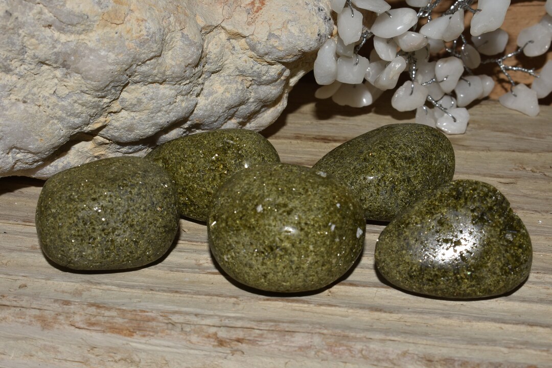 Epidote Natural Tumbled Stone Crystal Healing Abundance Prosperity 1 ...