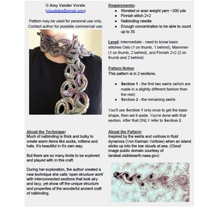 Karman Vortex Nalbinding Scarf Printable PDF Pattern - Etsy