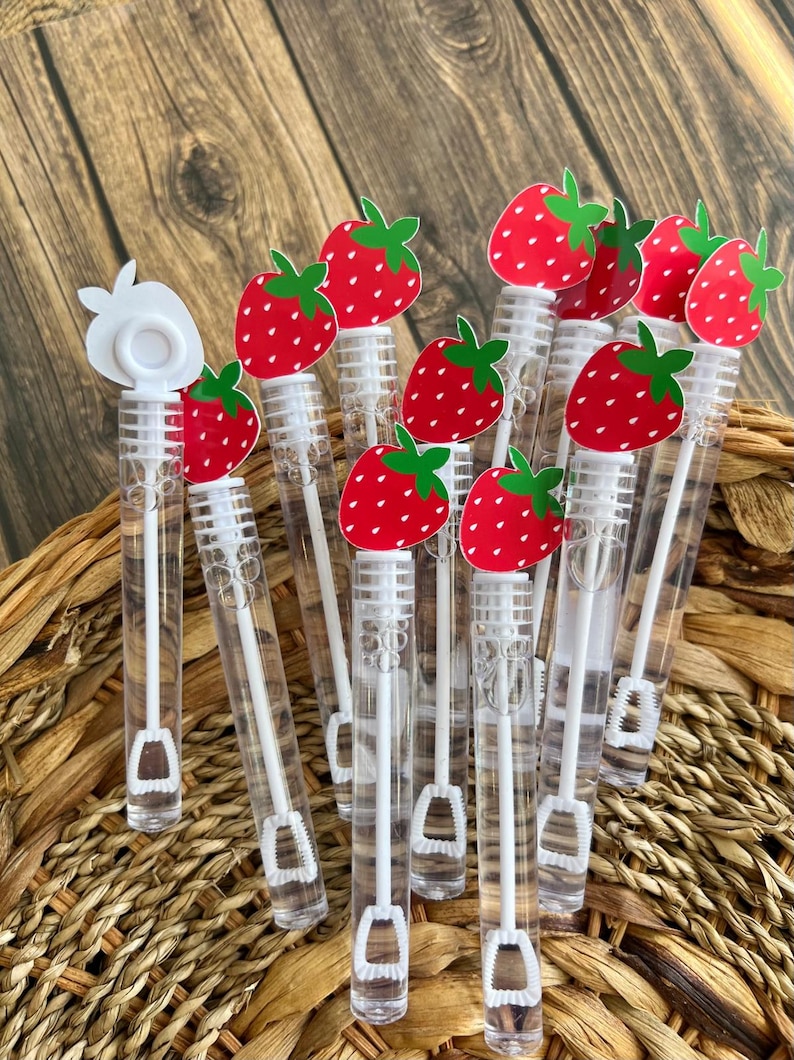 Strawberry Bubbles, Strawberry Birthday Party Favors, Bubbles Wands ...