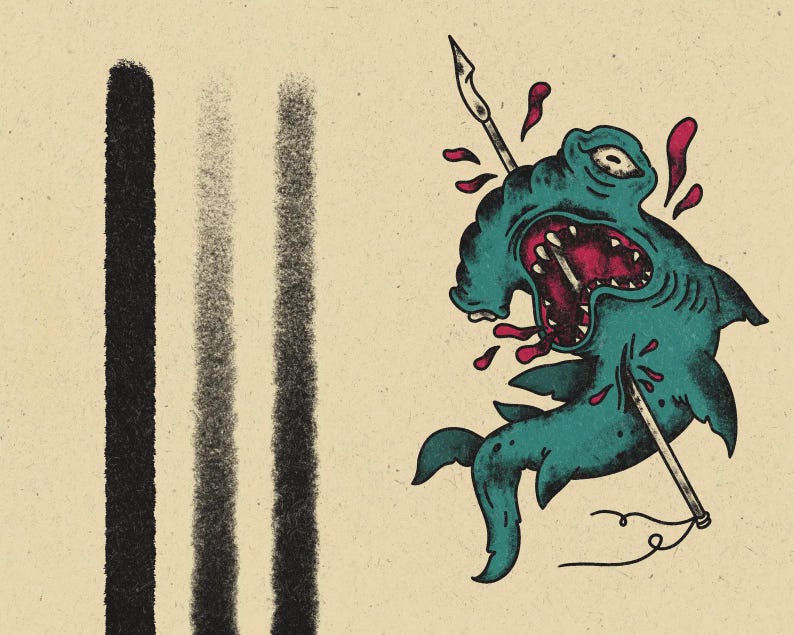 Traditional Tattoo Procreate Brushes – 50 Old School Brushes, Liners ...