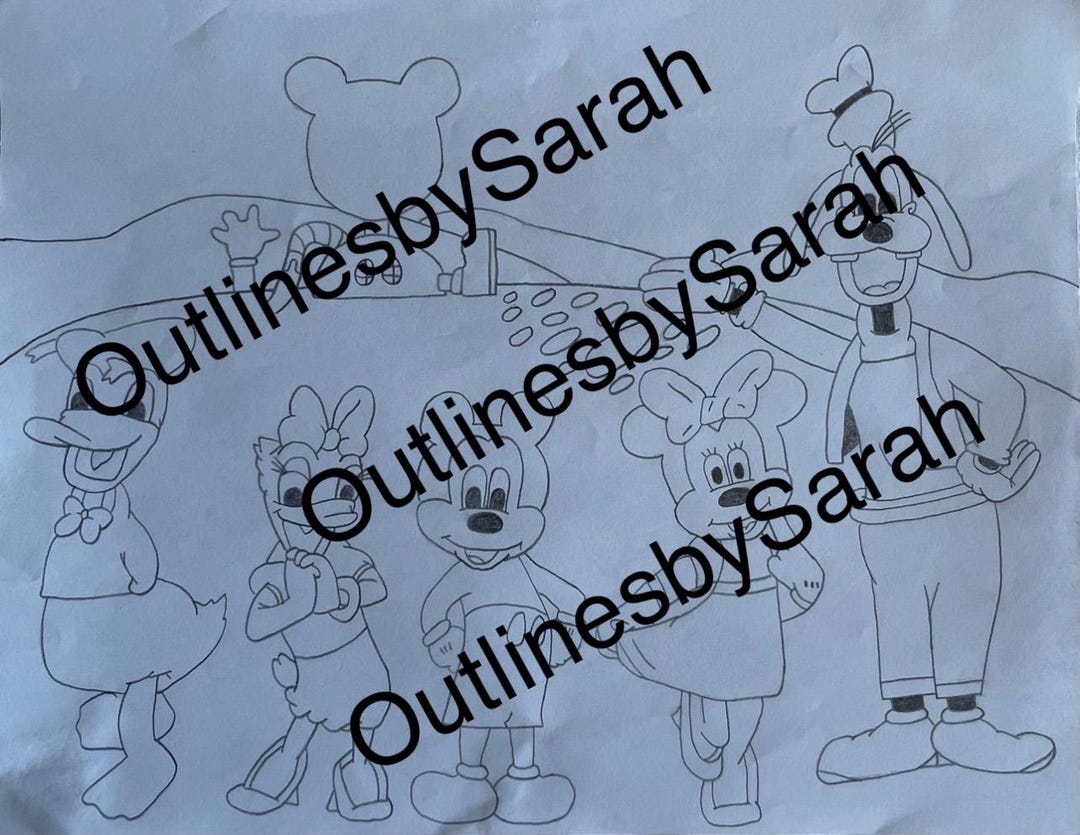 Mickey Mouse Clubhouse Coloring Page - Etsy