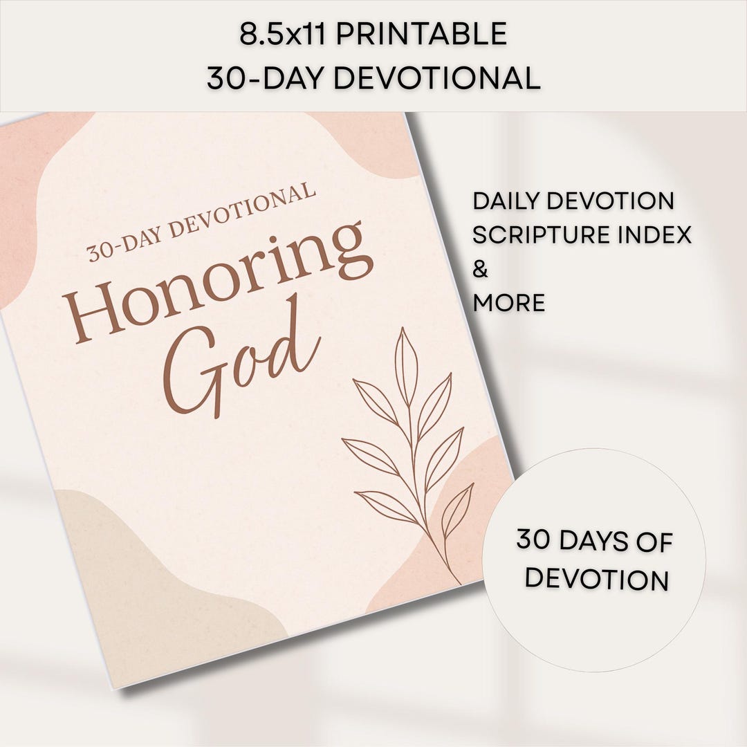 30-day Devotional Journal: Honoring God, Scripture Reflections (digital ...