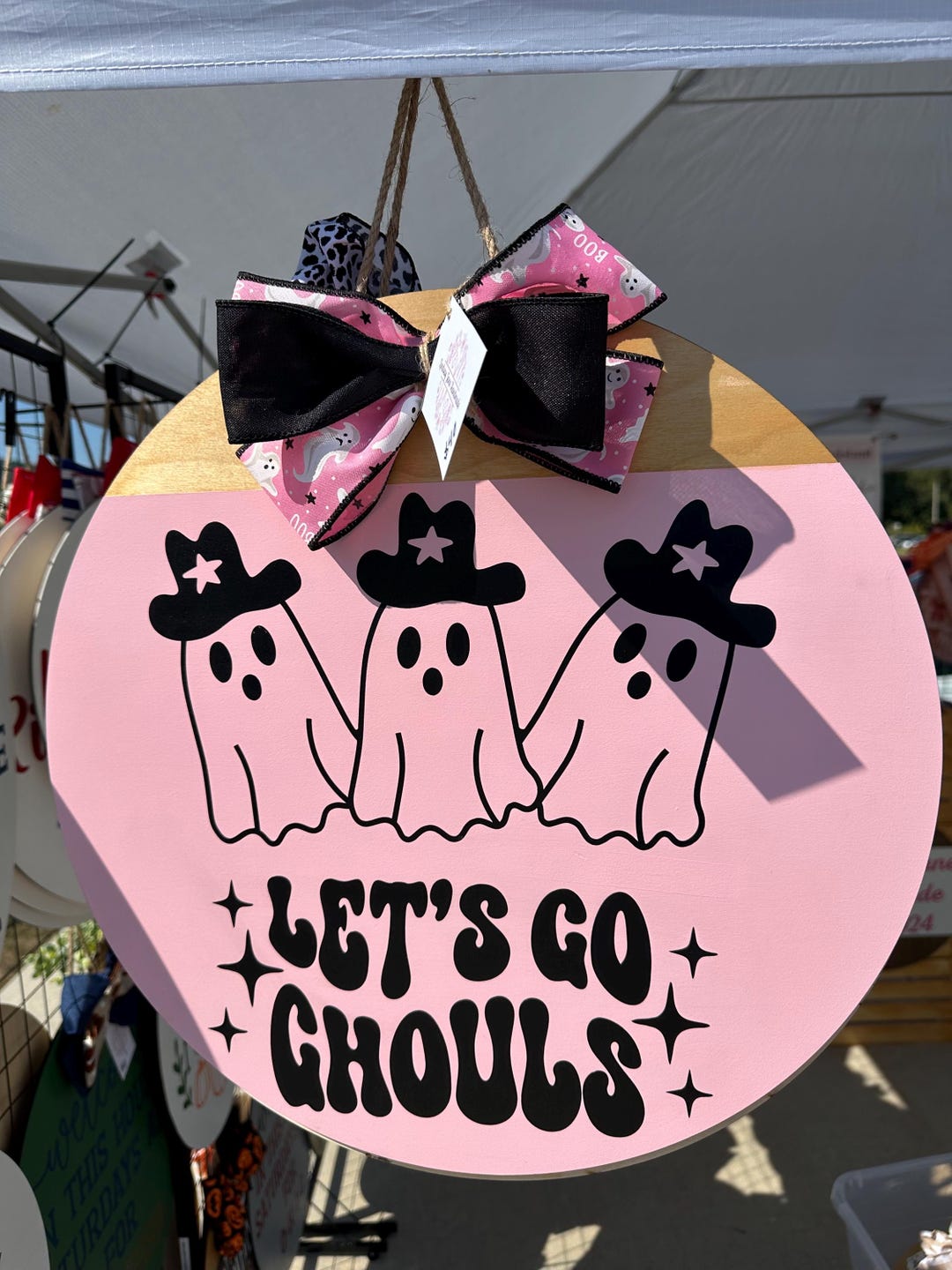 Let’s Go Ghouls Wooden Door Hanger - Etsy