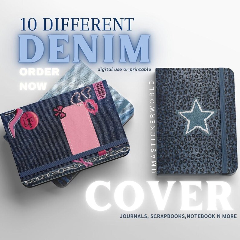 Goodnotes Notebook Covers | Denim Journal Covers | Digital Blue Covers ...