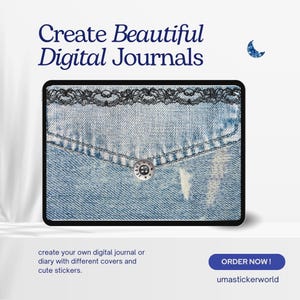 Denim Digital Stickers Digital Journal Cover Goodnotes Compatible ...