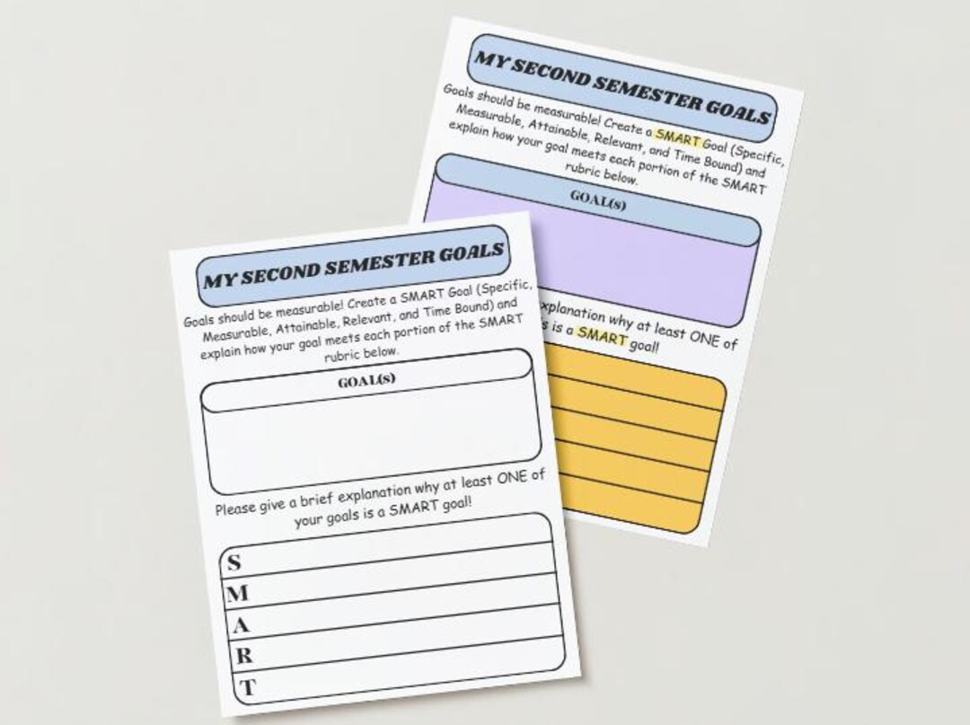 Student Goals Worksheet - Etsy