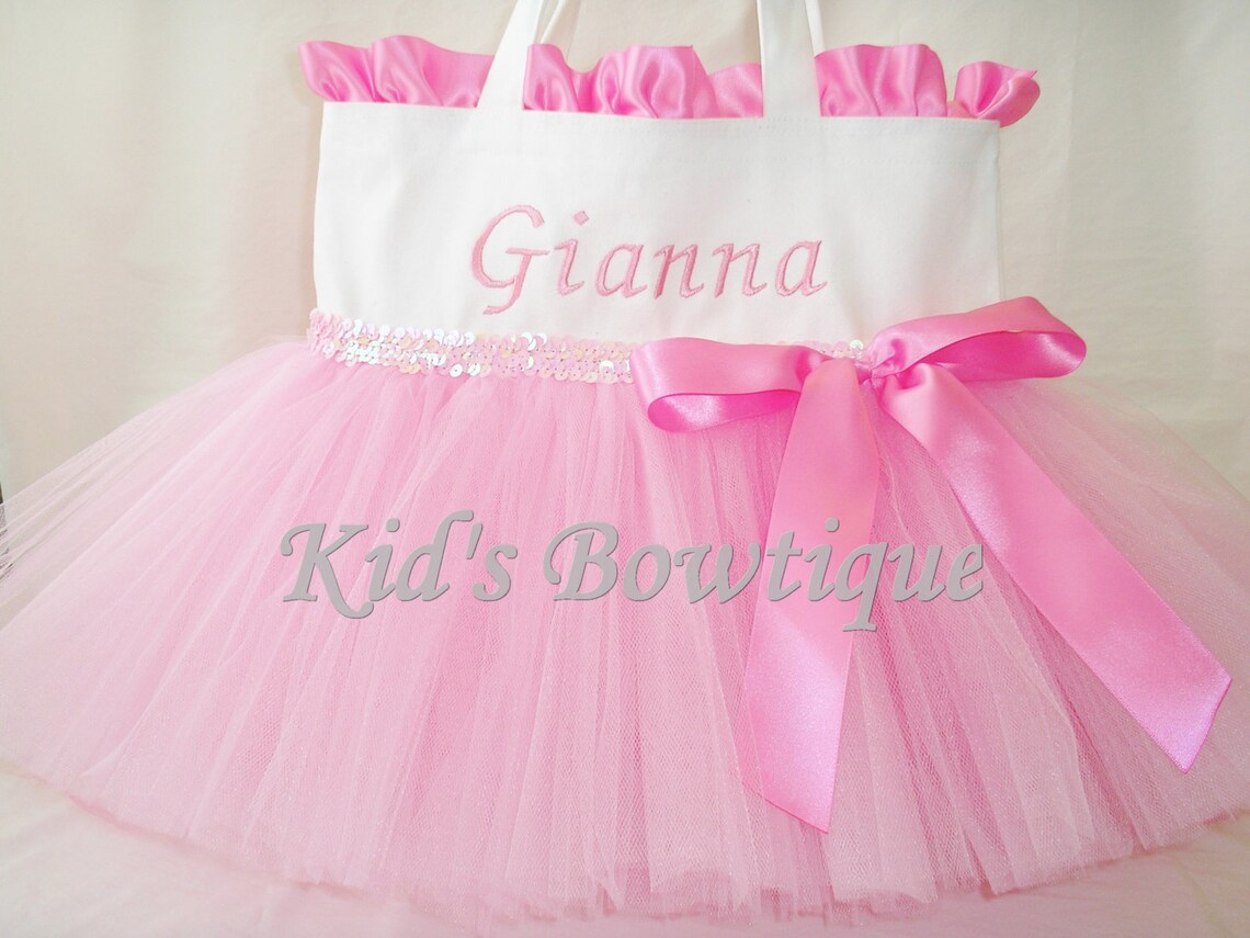 Personalized Tutu Bag With Ruffles and Bow Flower Girl Tutu | Etsy
