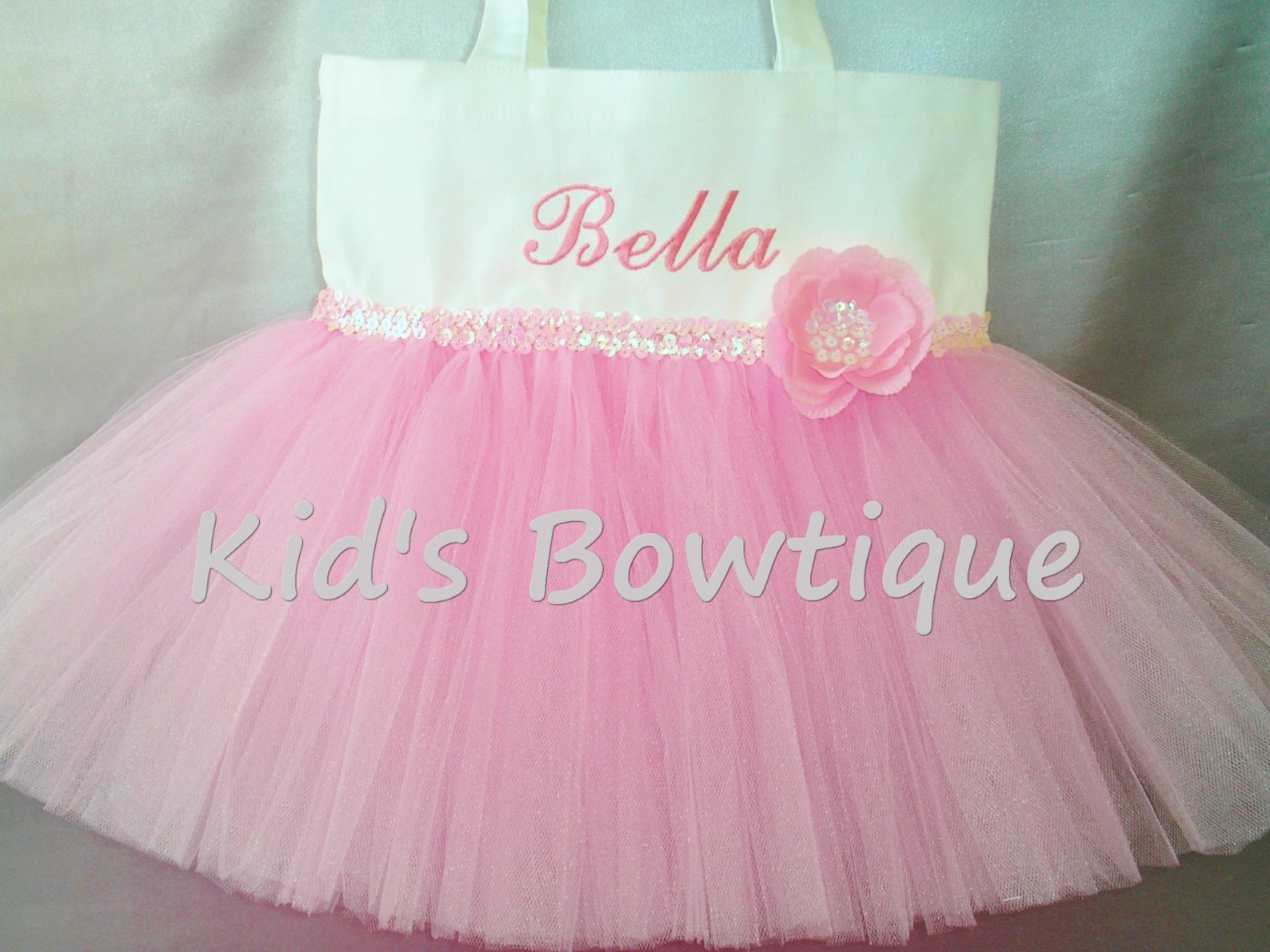 Dance Tutu - Pink Sequins Flower Tutu Tote Bag- Personalized Pink Tutu ...