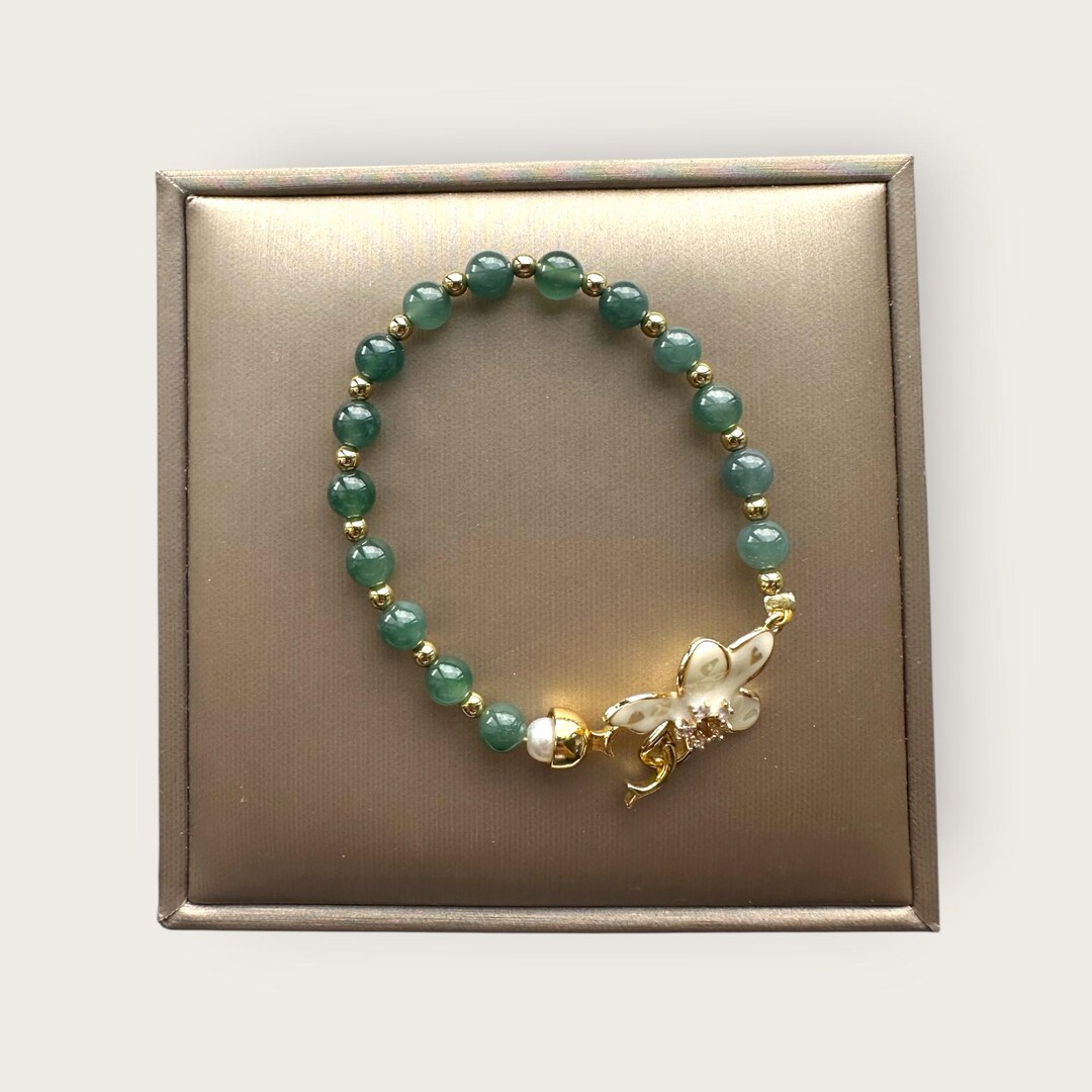Type A Guatemala Jadeite Flower Bracelet - Etsy
