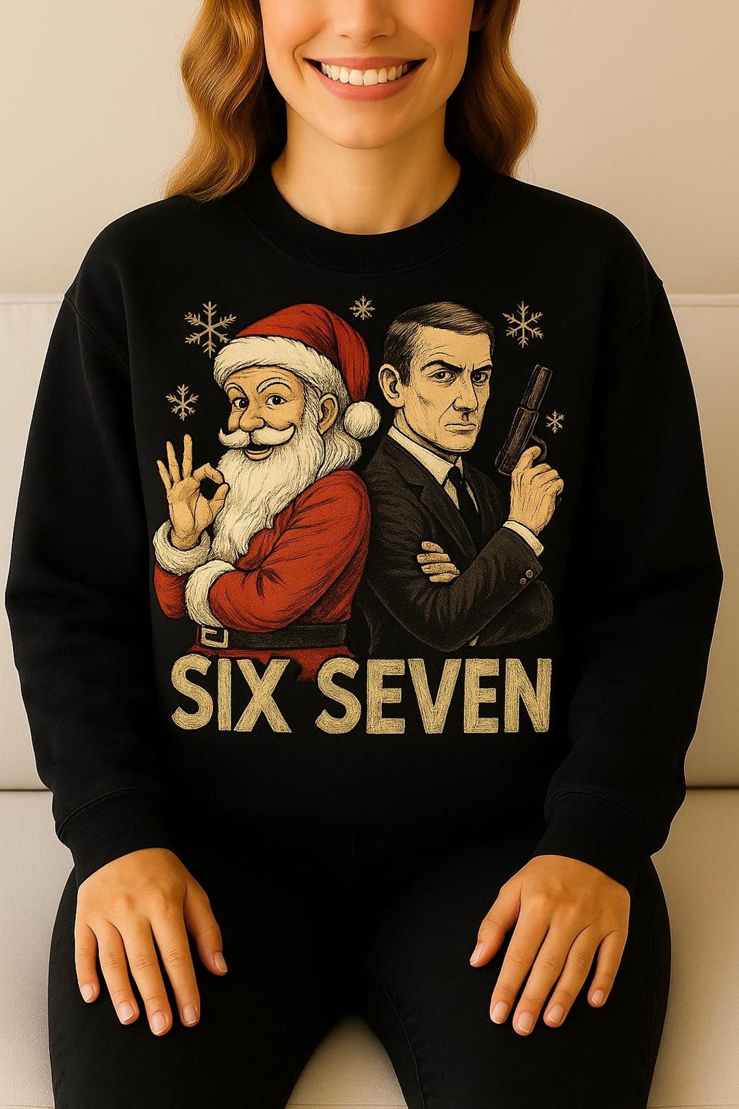 Santa & Spy Man PNG | Vintage Christmas Sublimation Design - Etsy