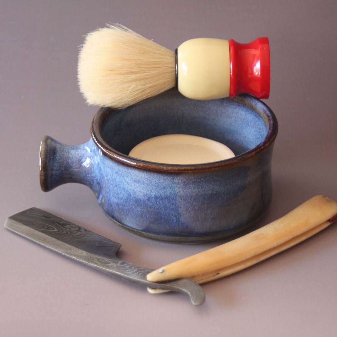 Ceramic Shaving Mug / Ridges for a Good Lather / Comfortable Handle ...