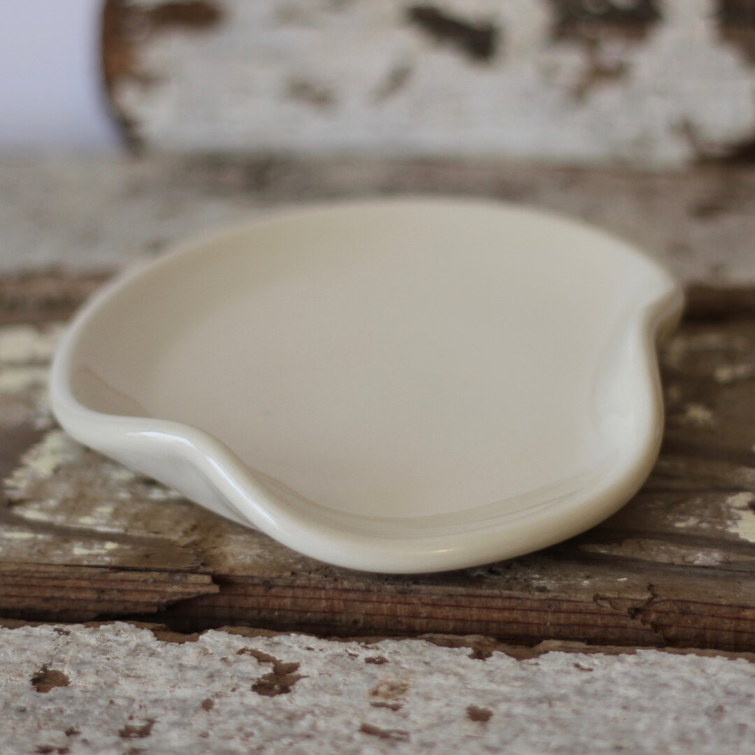 White Ceramic Spoon Rest Made to Order - Etsy