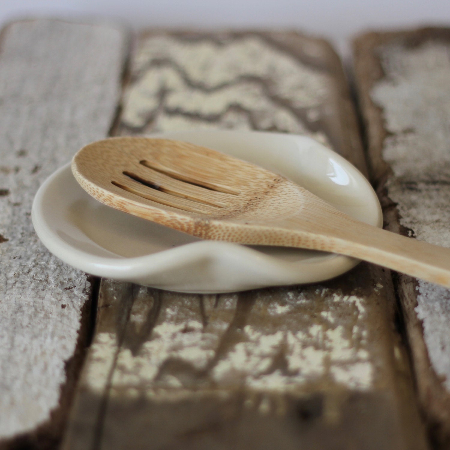White Ceramic Spoon Rest Made to Order - Etsy