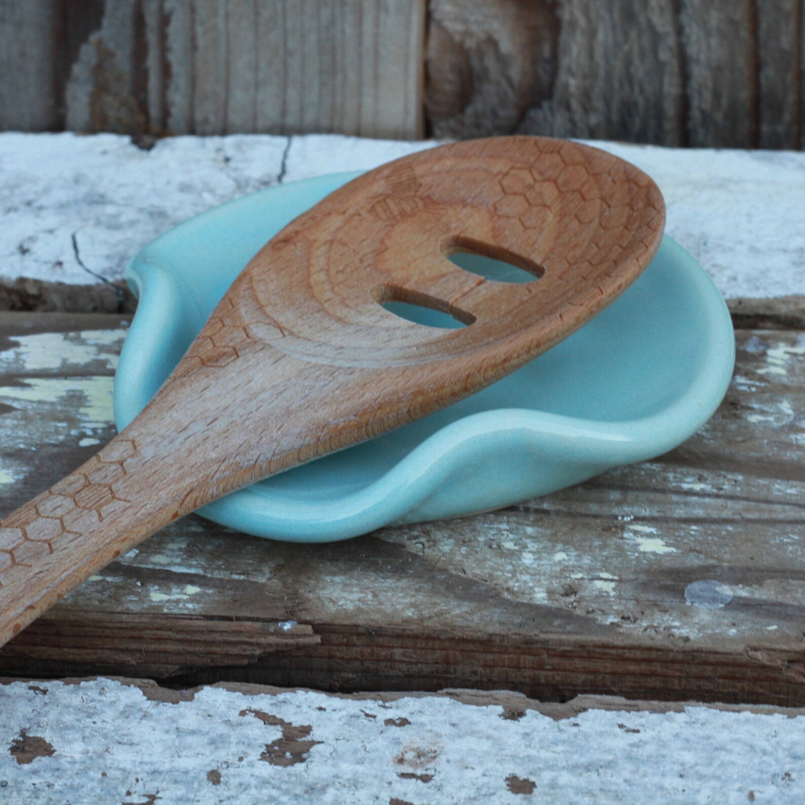 Light Blue Ceramic Spoon Rest Made to Order | Etsy