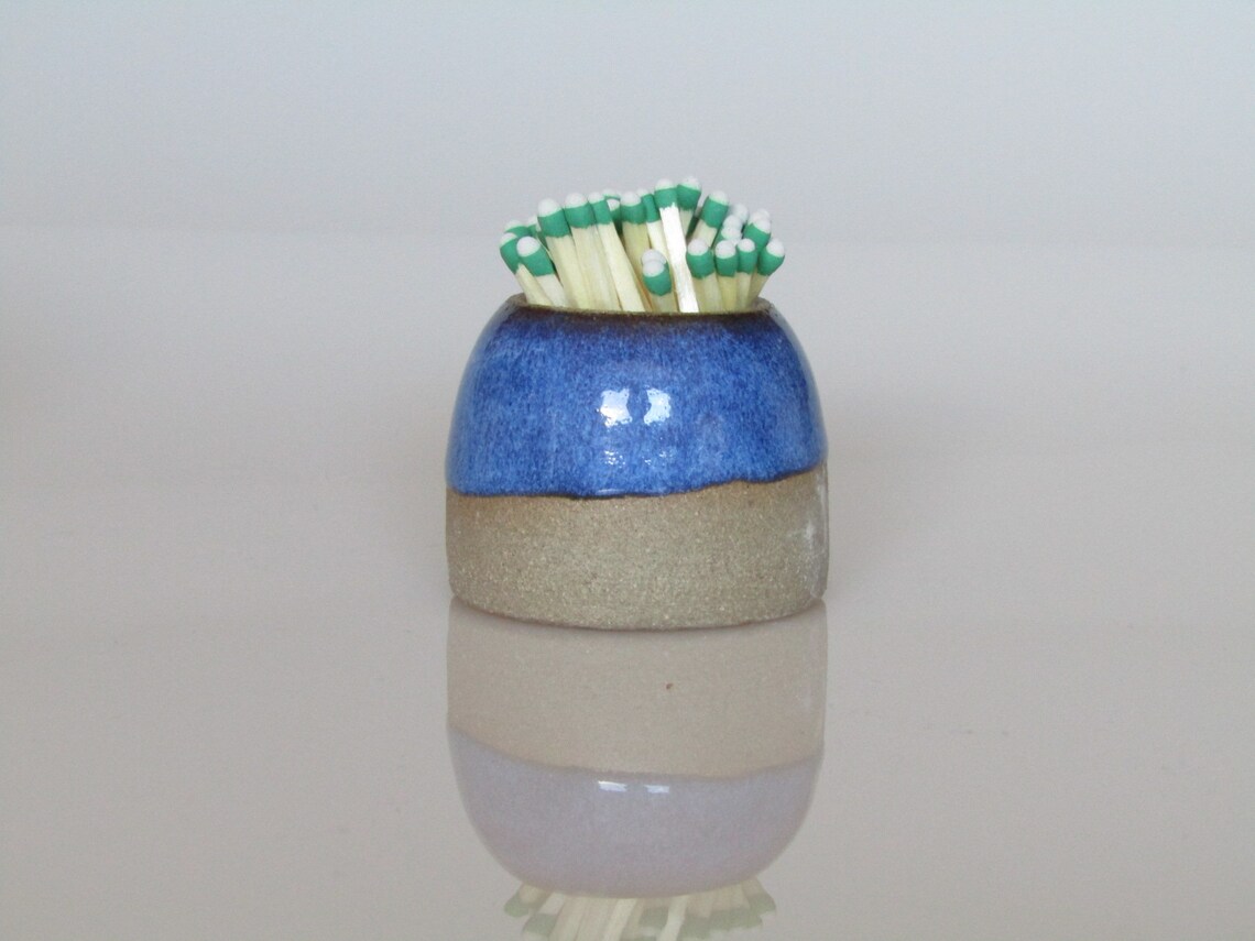 Blue Ceramic Matchstick Holder Ceramic Matchstick Striker | Etsy