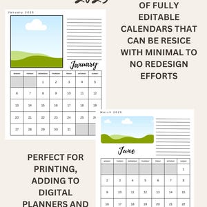 Editable 2025 Calendar Template Bundle | the Ultimate Tool for ...