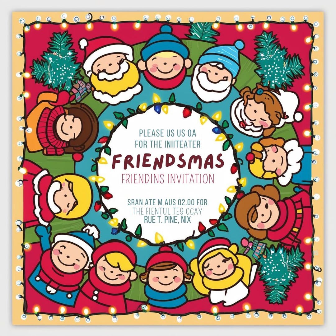 Friendsmas Invitation, Holiday Party Invite Friendsmas Invitation ...