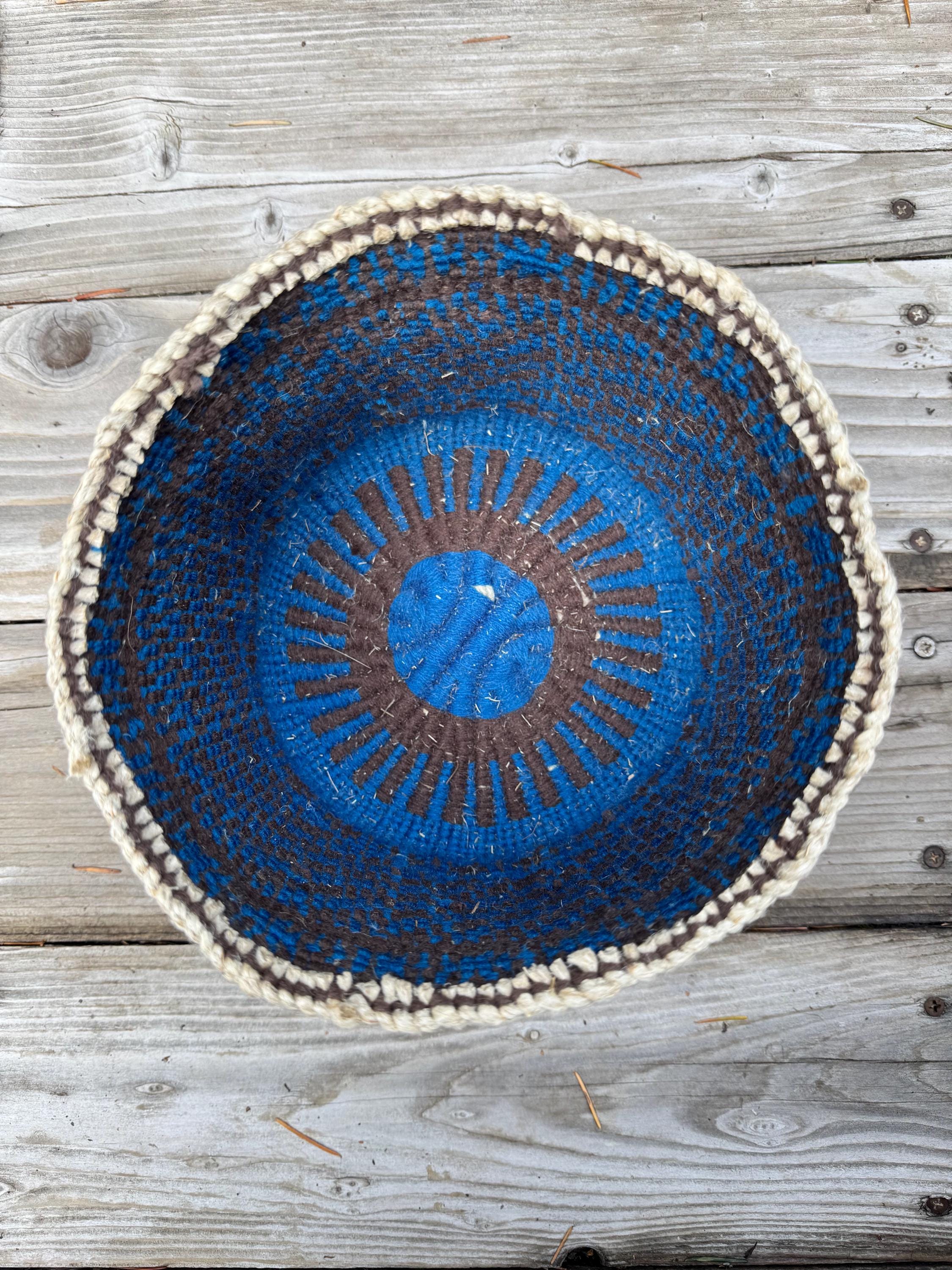 Handwoven Basket Made of Hemp Cord and Yarn. Native American Made. - Etsy