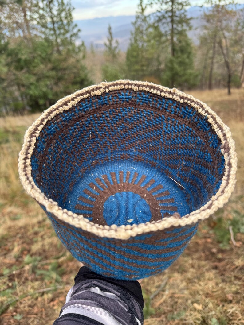Handwoven Basket Made of Hemp Cord and Yarn. Native American Made. - Etsy