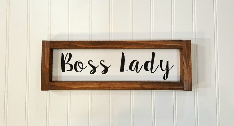 Boss Lady Framed Farmhouse Wood Sign 3 X 12 | Etsy