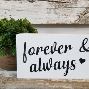 Forever & Always 4 X 6 Mini Red Wood Sign Home Decor Block Sign Shelf ...