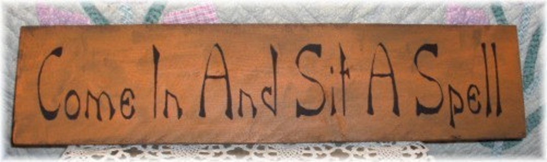 Halloween Come in and Sit A Spell Wood Primitive Sign Wall Decoration ...