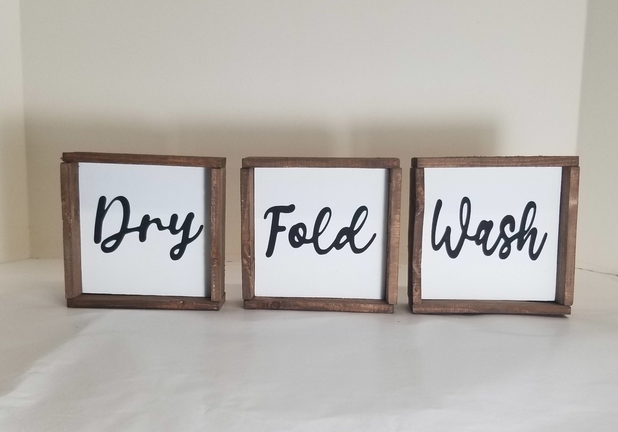 Wash Sign Farmhouse Mini Wood Signs | Tiered Tray Rustic Decor | Dry ...